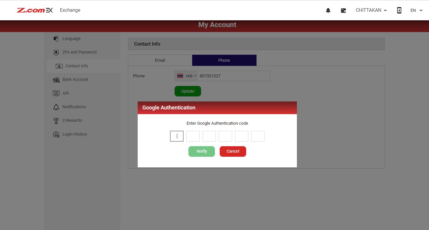 Changing phone number on website – Support Center | Z.com EX