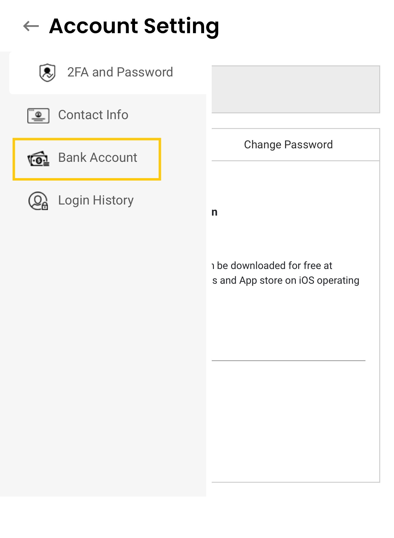 Deleting bank account via application – Support Center | Z.com EX