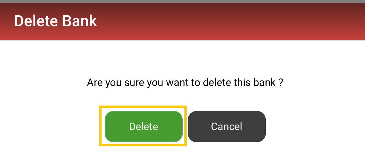 Deleting bank account via application – Support Center | Z.com EX