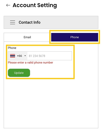 Changing phone number via application – Support Center | Z.com EX