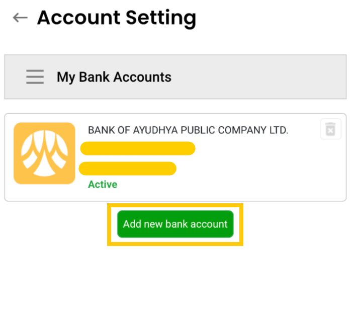 Adding bank account via application – Support Center | Z.com EX