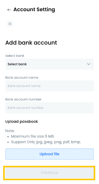 Adding bank account via application – Support Center | Z.com EX