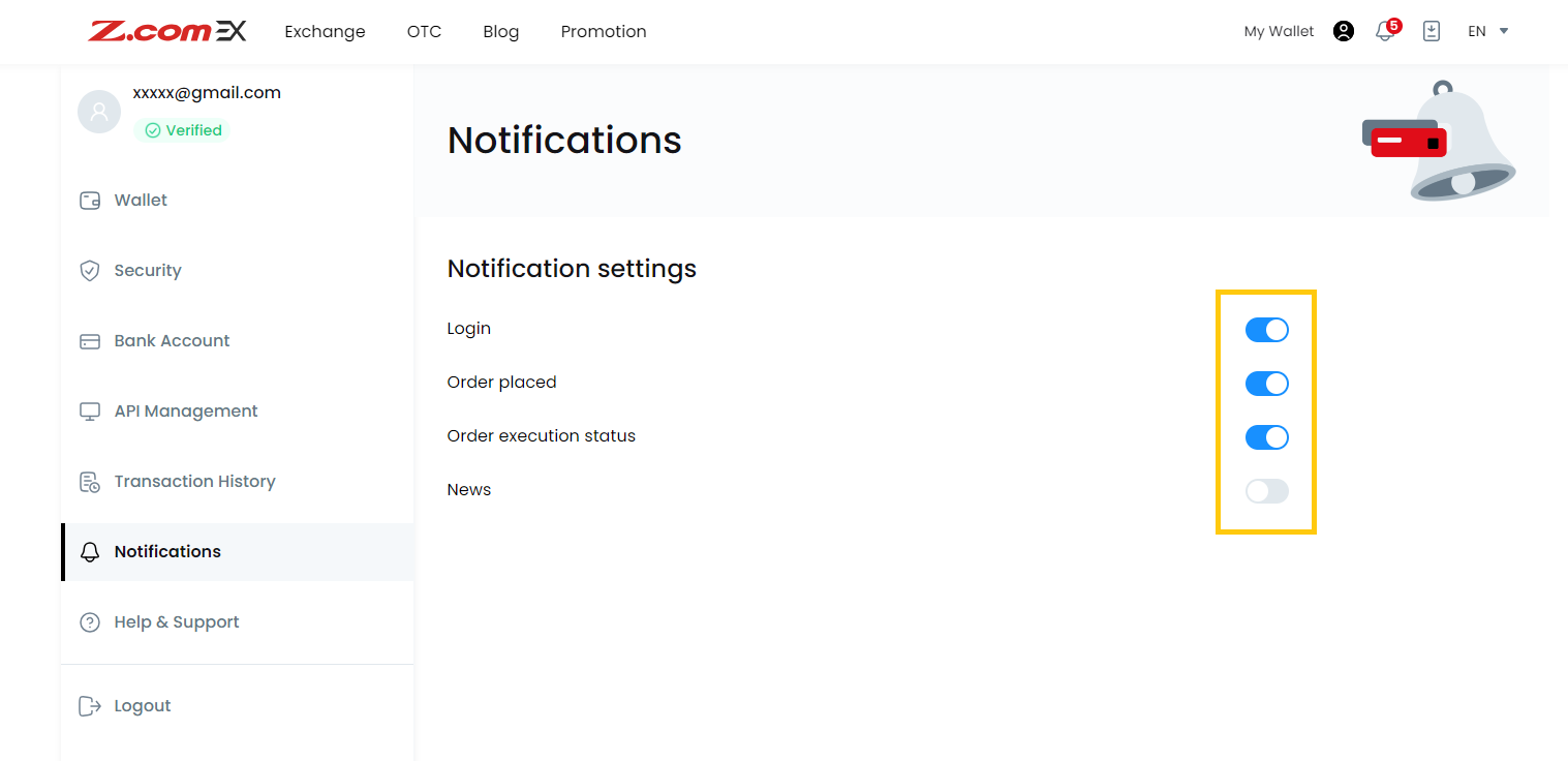 Manually setting notifications via the website – Support Center | Z.com EX Manually setting notifications via the website – Support Center | Z.com EX